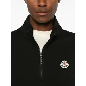 Moncler Half-zip Sweatshirt With Logo Patch