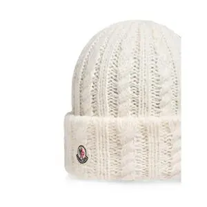 Moncler Ribbed Knit Beanie - White