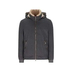 Brunello Cucinelli Grey Jackets Hooded Jackets - Gray