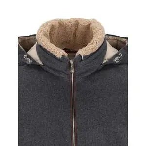 Brunello Cucinelli Grey Jackets Hooded Jackets - Gray