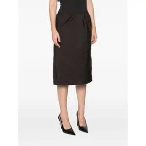 Carven Gathered Waist Skirt With Pearl Detail