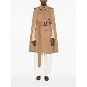 Burberry Camel Brown Cashmere Cape Coat - Cream