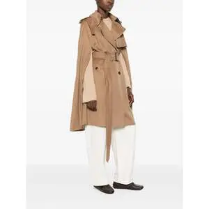 Burberry Camel Brown Cashmere Cape Coat - Cream