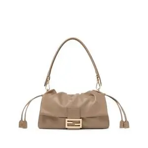 Fendi Neutrals Shoulder Bags - Cream