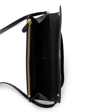 Prada Leather Wallet With Shoulder Strap