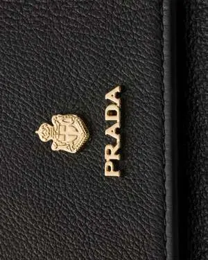 Prada Leather Wallet With Shoulder Strap