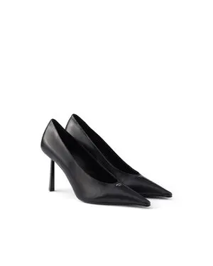 Prada Leather Pumps With Screen-printed Logo