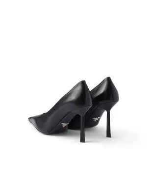 Prada Leather Pumps With Screen-printed Logo