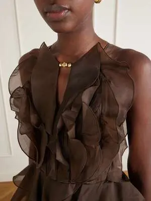 Aje Cleo Ruffled Organza Gown