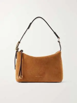 Etro Suede And Leather-trimmed Shoulder Bag - Tan
