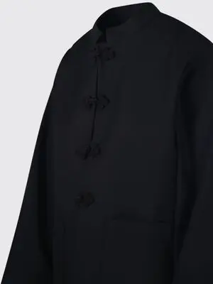 RÓHE Short Single-breasted Coat In Virgin Wool And Mohair With Toggle Closure - Black
