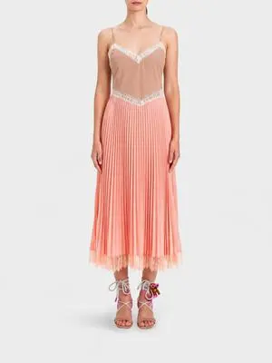 TWINSET Crêpe Midi Dress With Embroidery