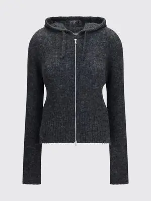 Our Legacy Slim Fit Alpaca Wool Knit Zip-up Hooded Jumper - Black