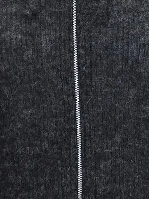Our Legacy Slim Fit Alpaca Wool Knit Zip-up Hooded Jumper - Black