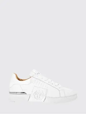 Philipp Plein Low-top Hexagon Sneakers In Smooth Leather With Tone-on-tone Rubber Logo