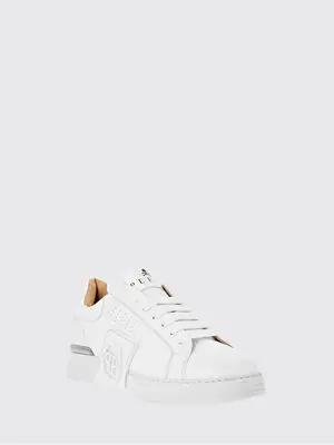 Philipp Plein Low-top Hexagon Sneakers In Smooth Leather With Tone-on-tone Rubber Logo