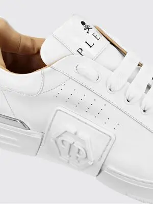 Philipp Plein Low-top Hexagon Sneakers In Smooth Leather With Tone-on-tone Rubber Logo