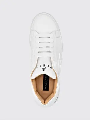 Philipp Plein Low-top Hexagon Sneakers In Smooth Leather With Tone-on-tone Rubber Logo