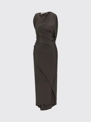 Victoria Beckham Kyra Asymmetrical Midi Dress With Bare Shoulders
