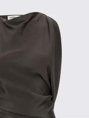 Victoria Beckham Kyra Asymmetrical Midi Dress With Bare Shoulders