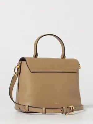 Furla Moonlight Cowhide Leather Handbag With Flap Closure