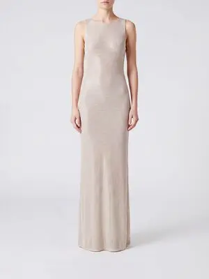 TWENTY FOURHAITCH Off-the-shoulder Stretch Cotton Long Evening Gown