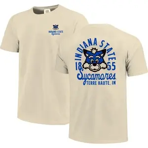 IMAGE ONE Indiana State Sycamores Comfort Colors Mascot Overlay T-shirt - Cream