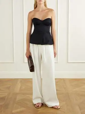 ANDRES OTALORA Nos Reconocemos Strapless Stretch-cotton Twill Blouse