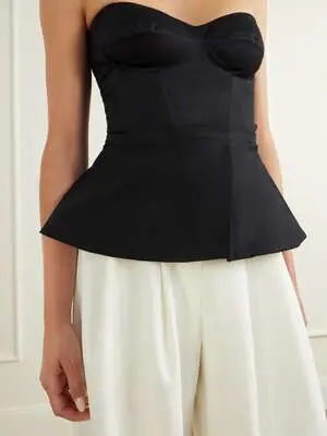 ANDRES OTALORA Nos Reconocemos Strapless Stretch-cotton Twill Blouse
