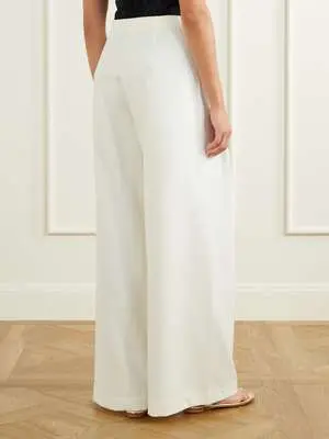 ANDRES OTALORA Pleated Drill Wide-leg Pants