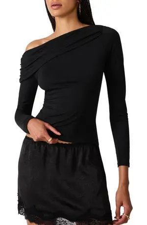 Steve Madden Ryder Off The Shoulder Knit Top - Black