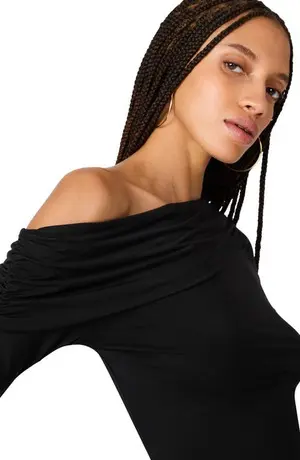 Steve Madden Ryder Off-the-shoulder Knit Top - Black