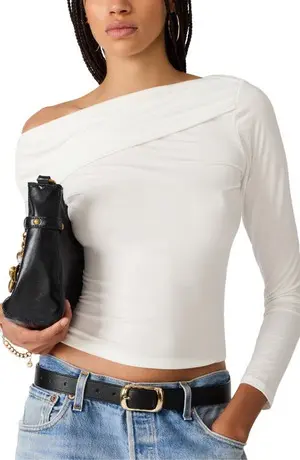 Steve Madden Ryder Off The Shoulder Knit Top - Cream