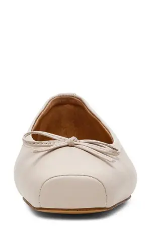 Steve Madden Eleve Square Toe Flat - Bone Leather