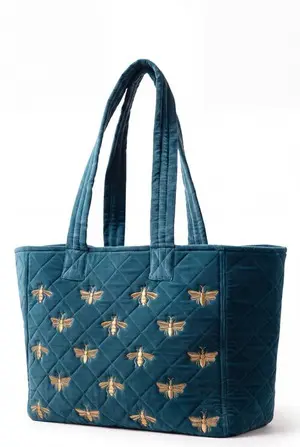 ELIZABETH SCARLETT Honey Bee Velvet Tote