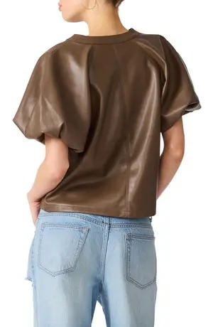 Steve Madden Cecila Faux Leather Top - Coco