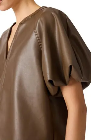 Steve Madden Cecila Faux Leather Top - Coco