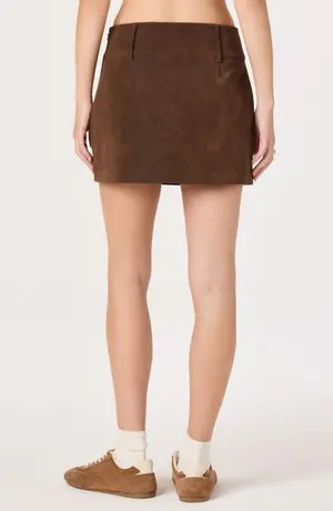 Astr The Label Arielle Faux Leather Skort - Brown