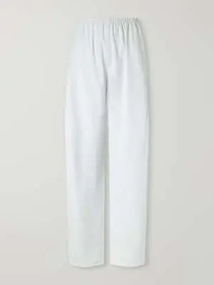 LA LIGNE Cotton-poplin Wide-leg Pants - Blue