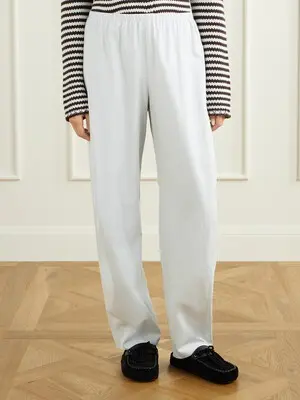 LA LIGNE Cotton Poplin Wide-leg Pants - Blue