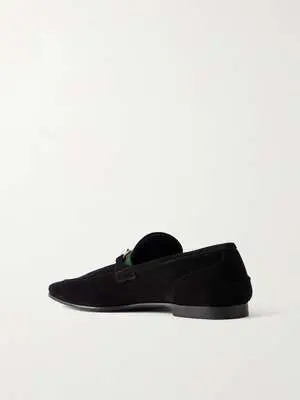 Gucci Como Horsebit-embellished Suede Loafers - Black