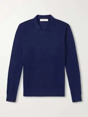 Orlebar Brown Bresson Cashmere Polo Shirt - Navy