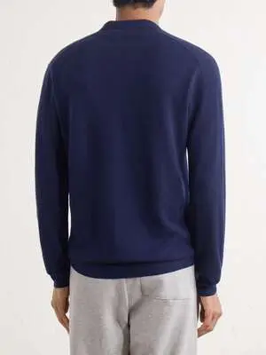 Orlebar Brown Bresson Cashmere Polo Shirt - Navy