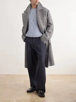 PIACENZA CASHMERE 1733 Cable-knit Alpaca And Wool-blend Sweater