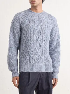 PIACENZA CASHMERE 1733 Cable-knit Alpaca And Wool-blend Sweater
