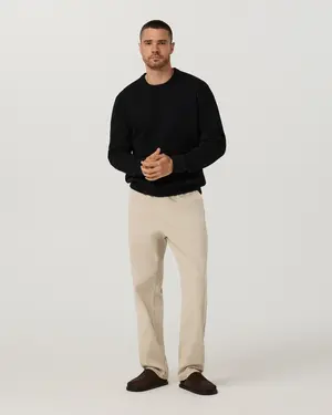Vuori Benton Twill Elastic Waist Relaxed Fit Pants - Limestone
