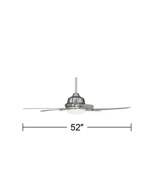 CASA VIEJA 52" Capri Brushed Nickel Led Ceiling Fan W/ 36" Rod