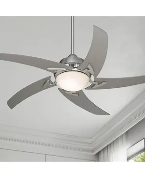 CASA VIEJA 52" Capri Brushed Nickel Led Ceiling Fan W/ 36" Rod