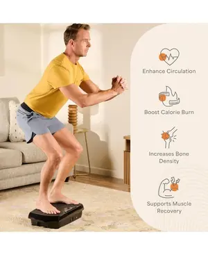 LIFEPRO Vibration Plate Exercise Machine With Magnetic Acupoints – Full Body Vibration Platform Lymphatic Drainage Massager - Black