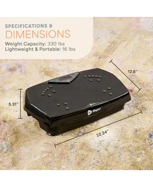 LIFEPRO Vibration Plate Exercise Machine With Magnetic Acupoints – Full Body Vibration Platform Lymphatic Drainage Massager - Black